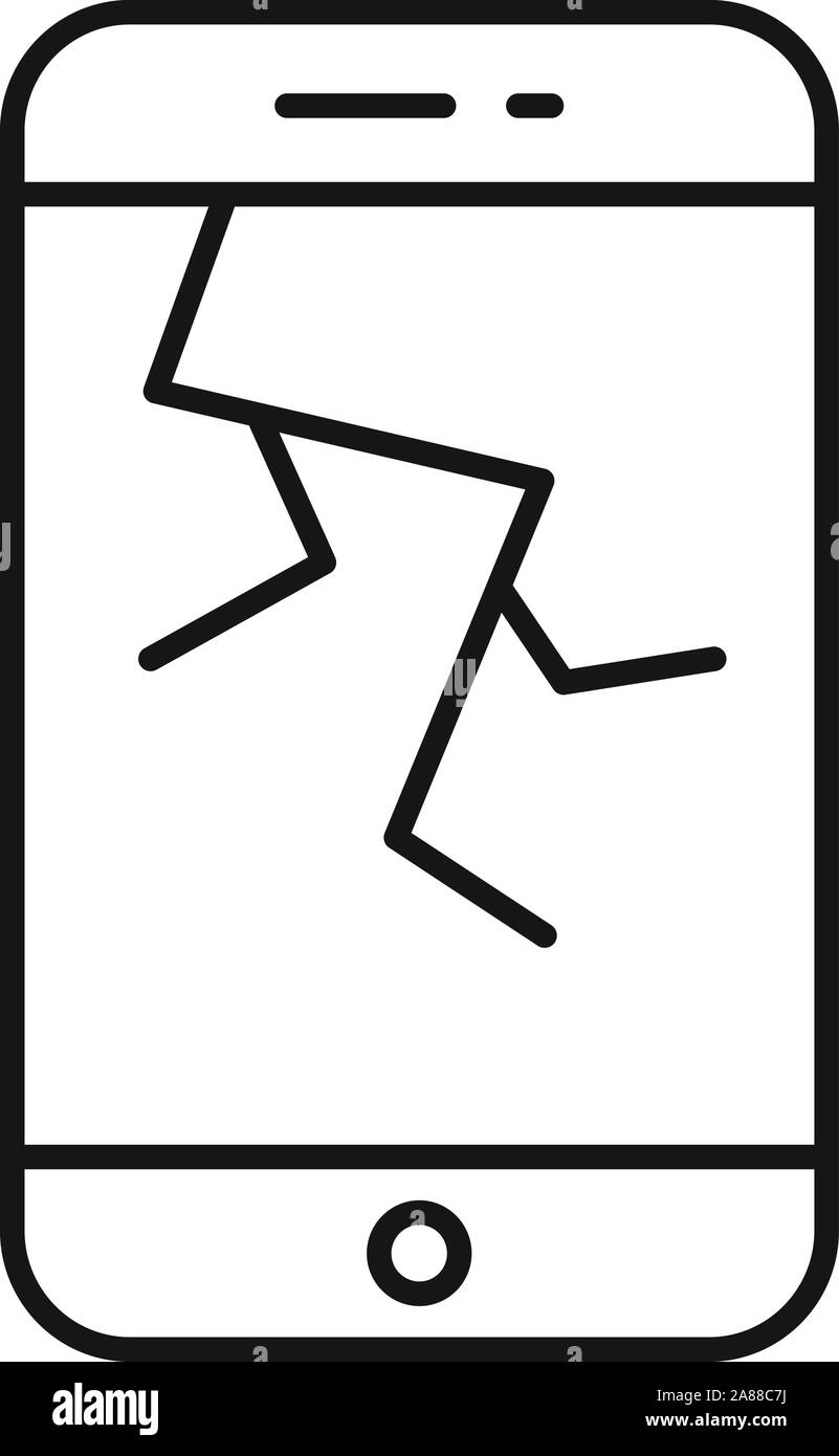 Broken tablet icon. Outline broken tablet vector icon for web design ...