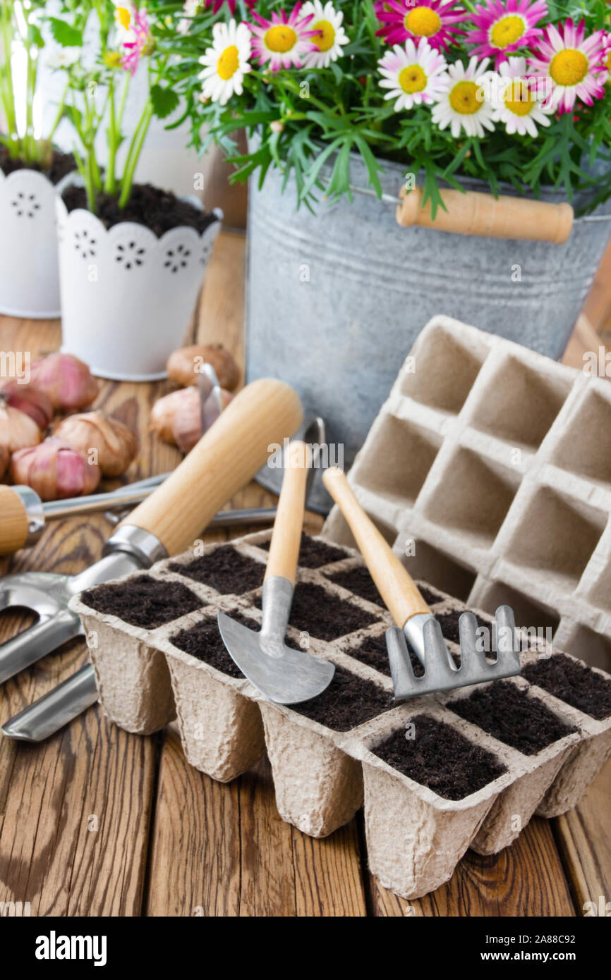 Garden work with tools Stock Photo - Alamy