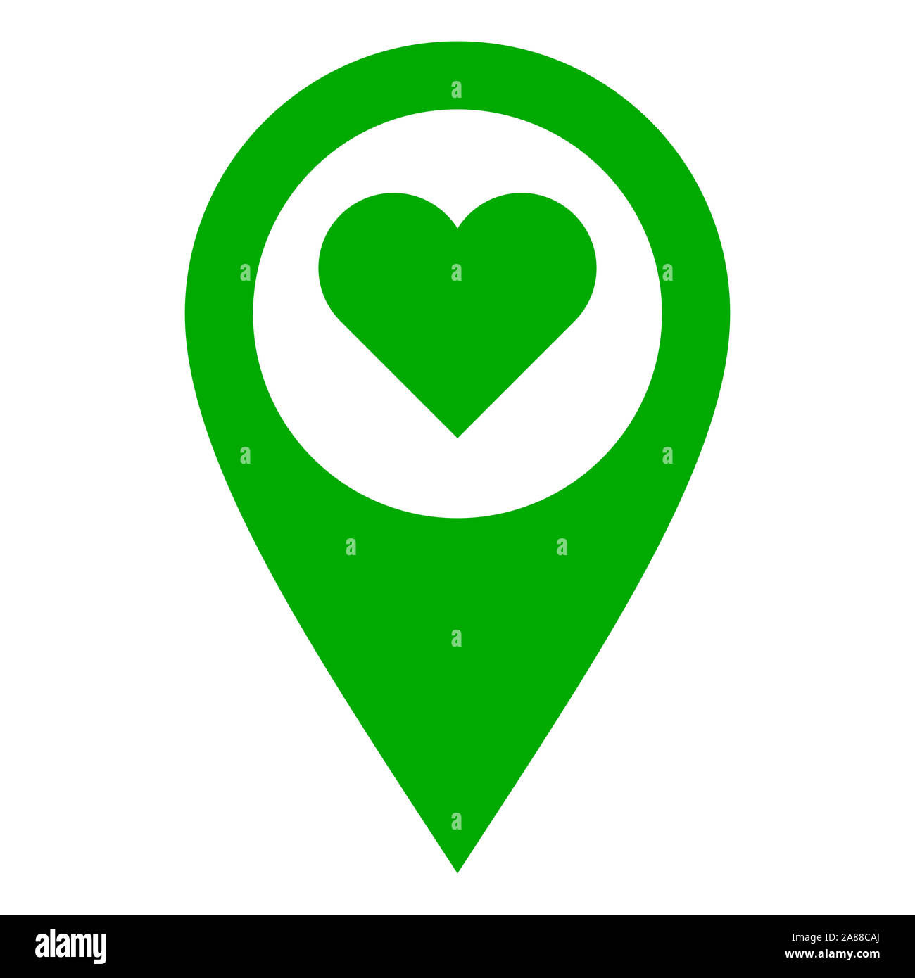 Heart and location pin Stock Photo - Alamy