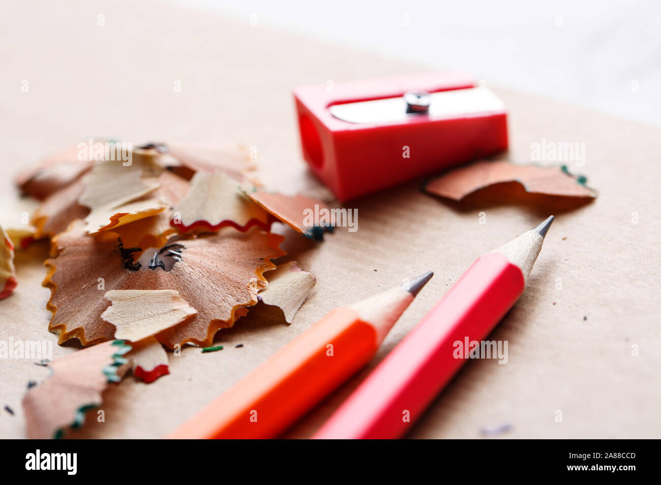 Orange pencil sharpener table hi-res stock photography and images - Alamy
