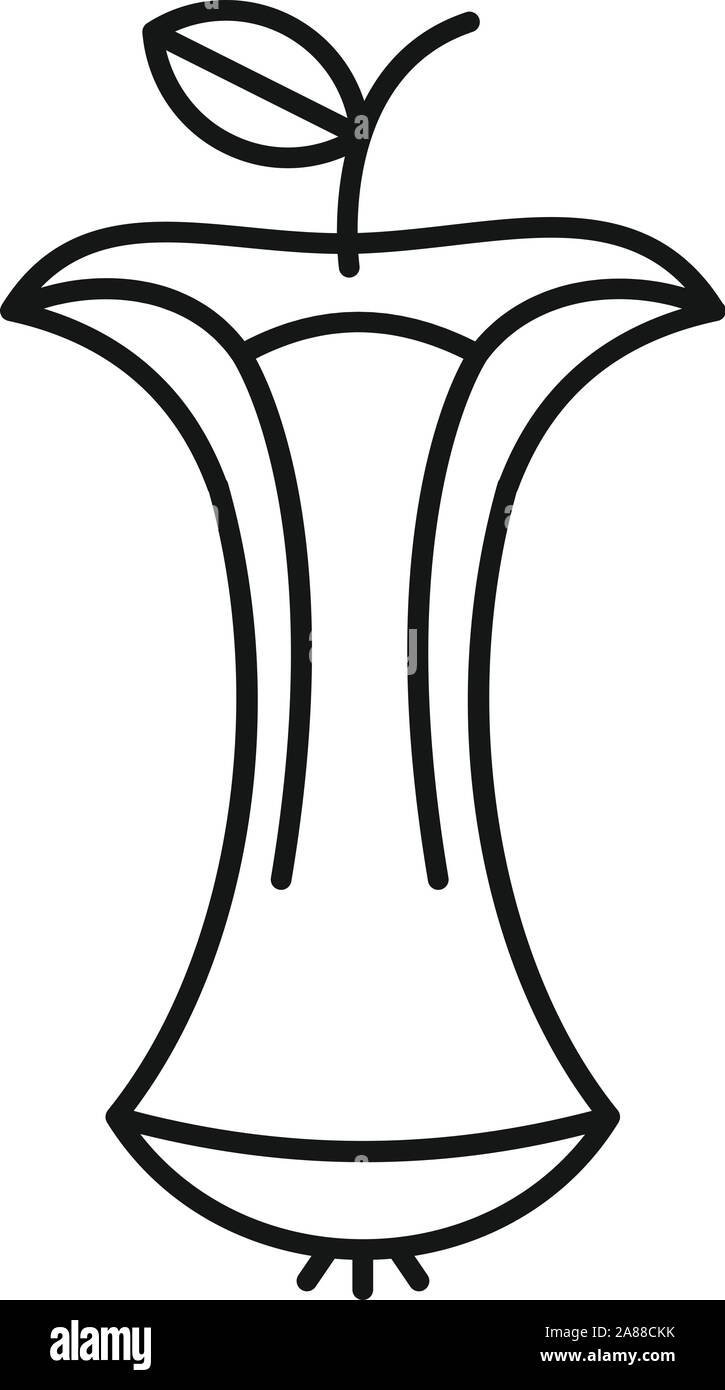 Eaten apple icon. Outline eaten apple vector icon for web design ...