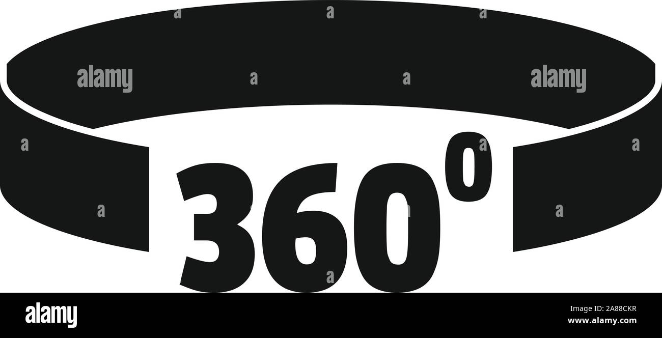 Virtual 360 degrees icon. Simple illustration of virtual 360 degrees ...