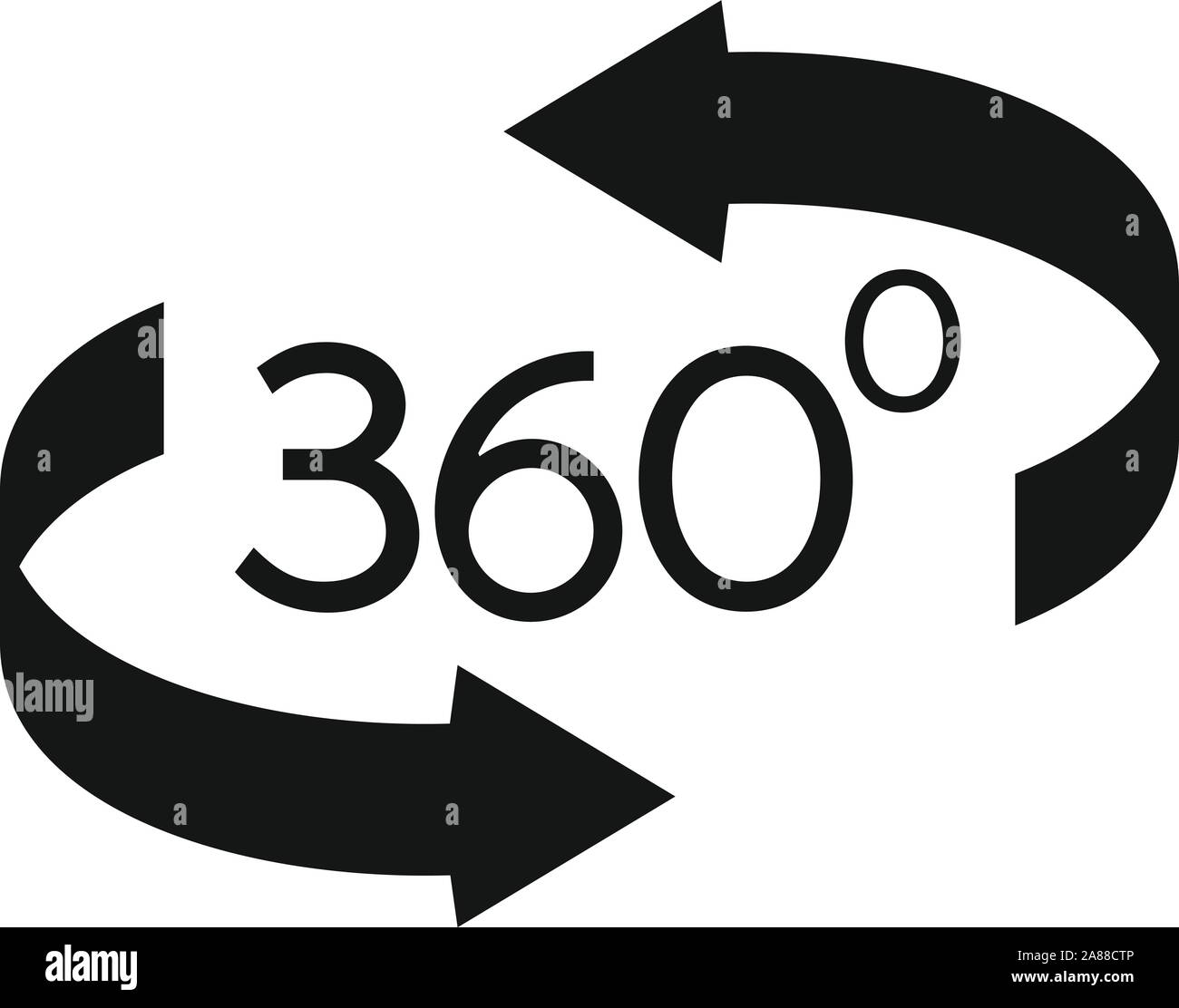 360 degrees icon. Simple illustration of 360 degrees vector icon for ... 360 degrees icon. Simple illustration of 360 degrees vector icon for ...