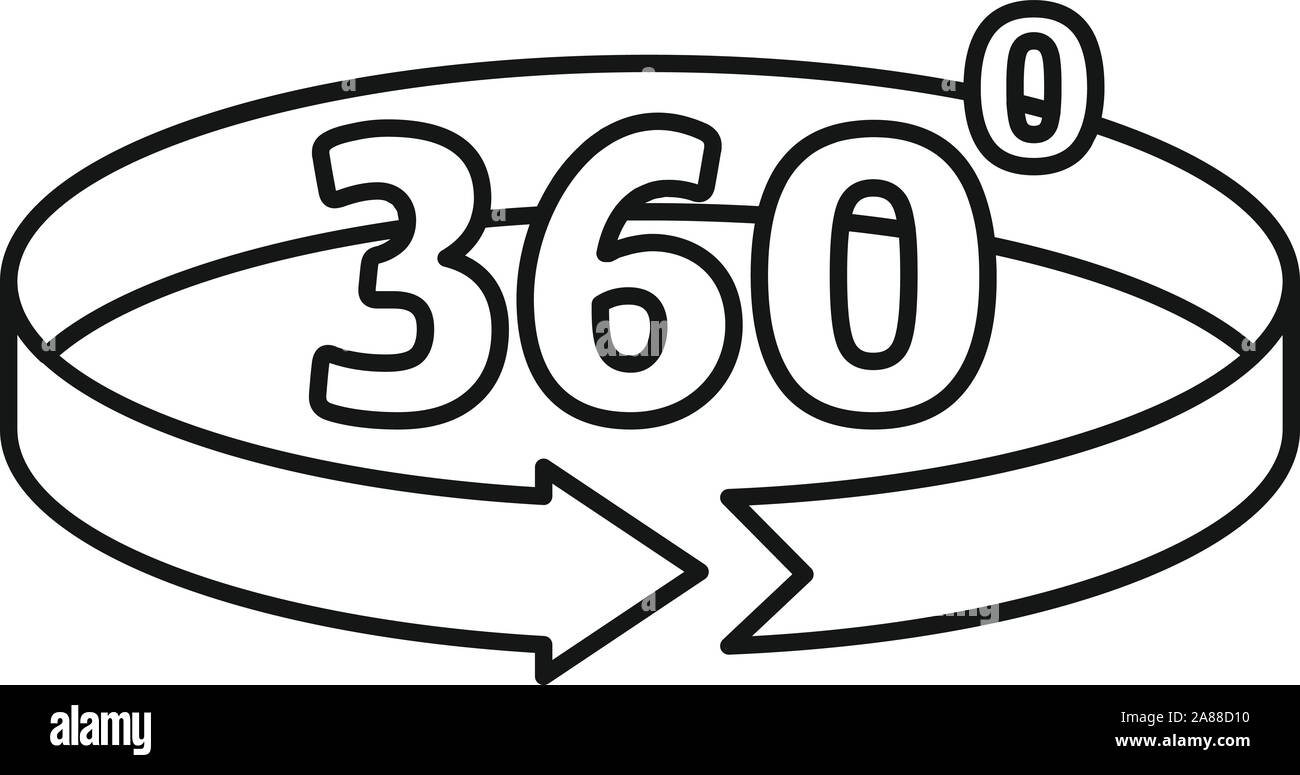 Virtual angle arrow icon. Outline virtual angle arrow vector icon for ...