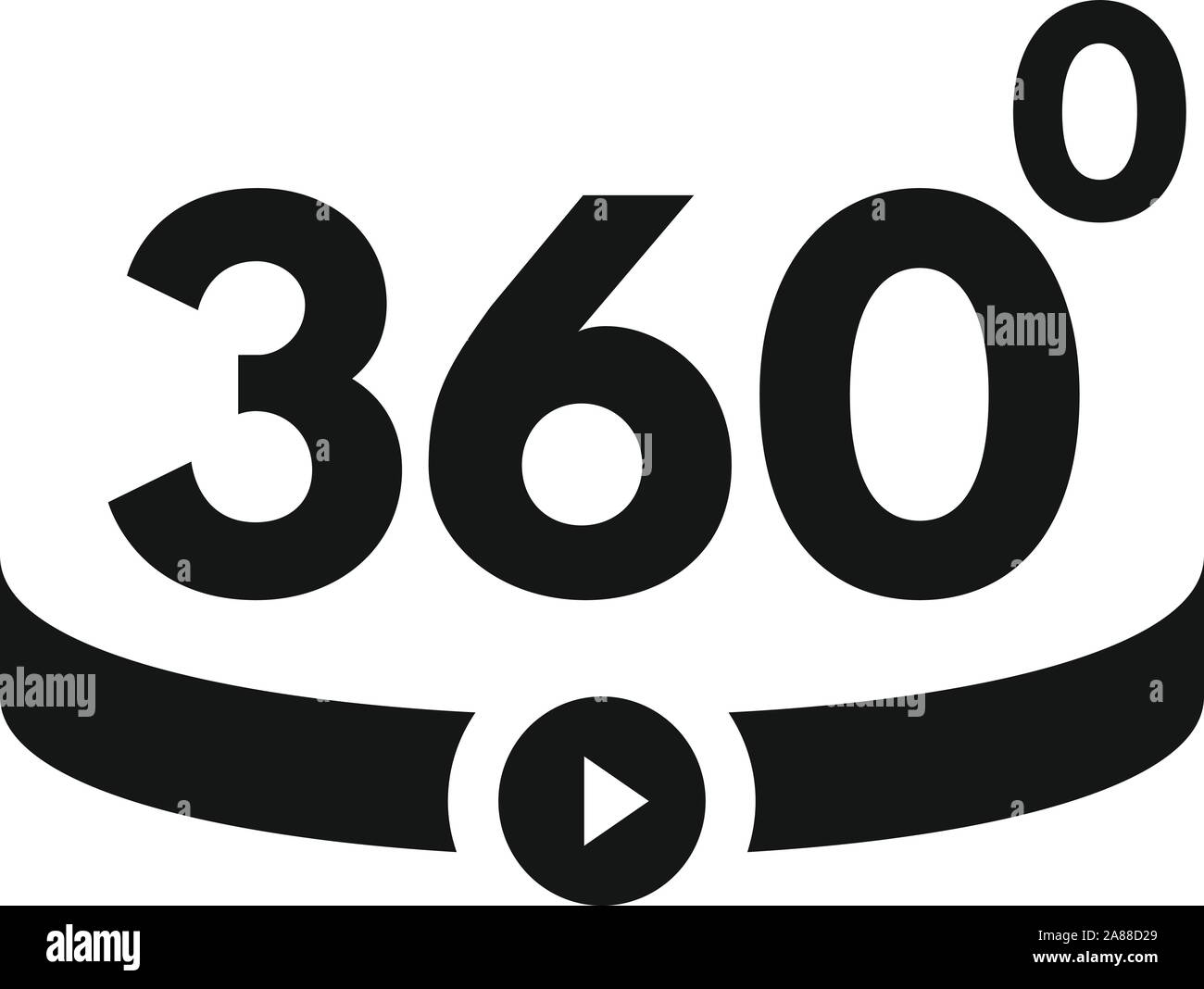 Multimedia 360 degrees icon. Simple illustration of multimedia 360 ...
