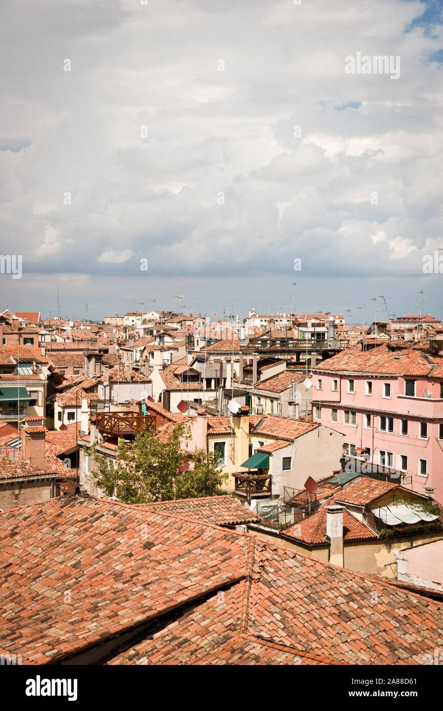 Venetian Rooftops. A view over the rooftops of Venice, Italy Stock ...
