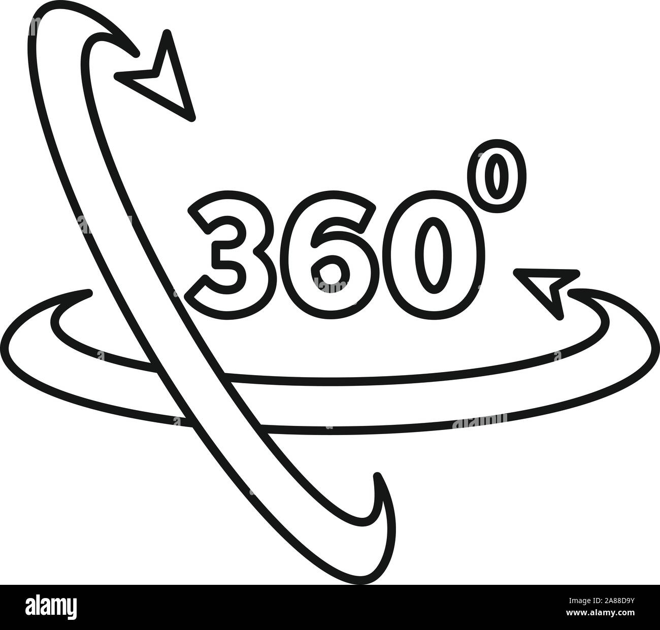360 degrees icon. Outline 360 degrees vector icon for web design ...