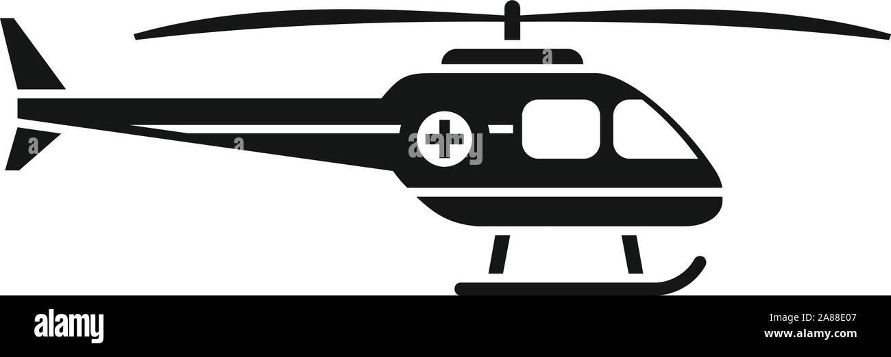 Rescue helicopter icon. Simple illustration of rescue helicopter vector ...
