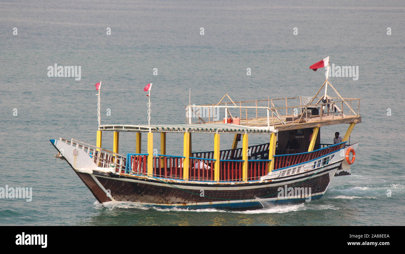 Qatar traditional dhow boats available for boat ride around the city ...