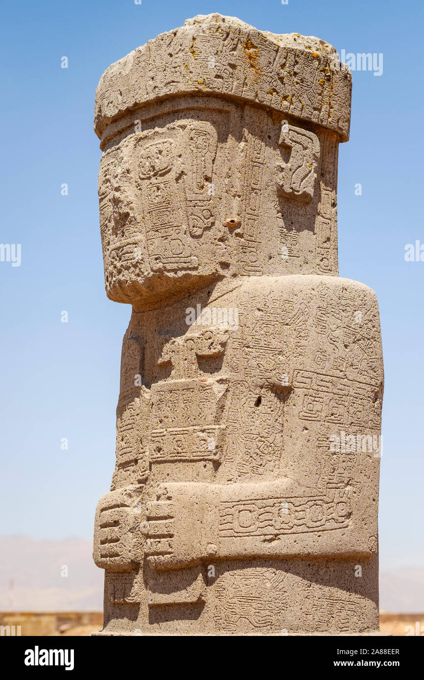 Magnificent Ponce Monolith at Kalasasaya Temple in the Tiwanaku ...