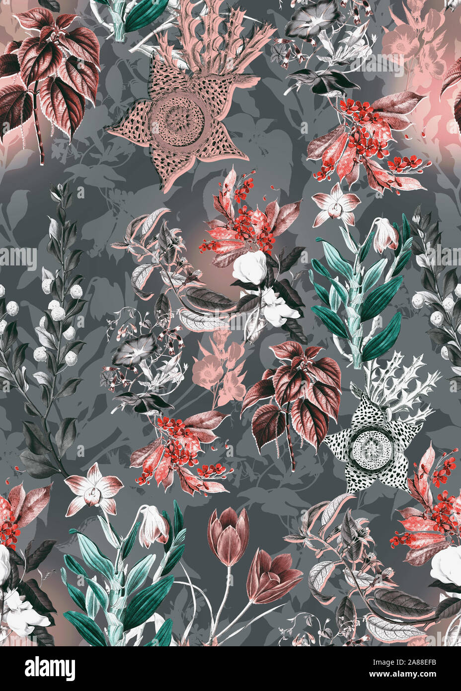 Seamless Fabric Texture Floral