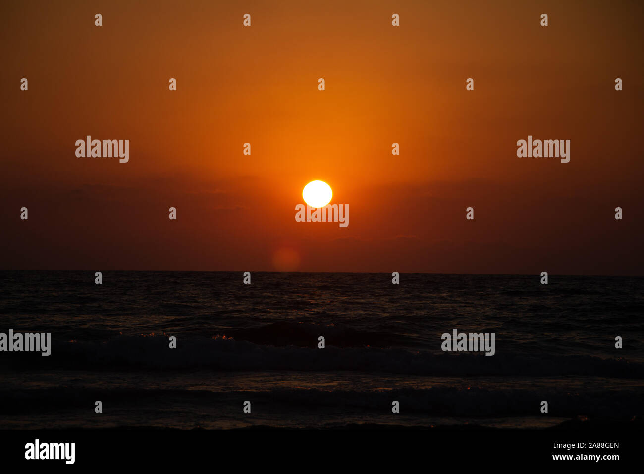 The Beautiful Sunset On The Sea Of Haifa in Israel Stock Photo - Alamy