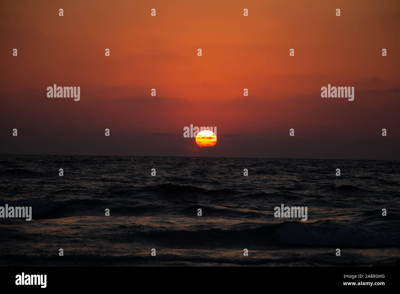 The Beautiful Sunset On The Sea Of Haifa in Israel Stock Photo - Alamy