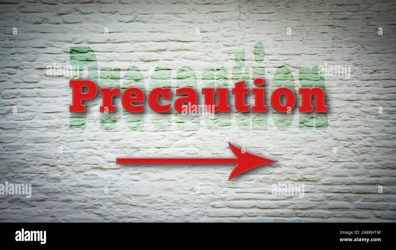 Street Sign the Direction Way to Precaution Stock Photo - Alamy