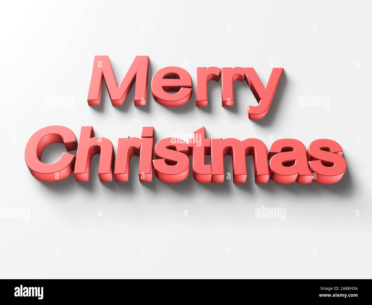 Red text Merry Christmas isolated on white background. 3d render Stock ...