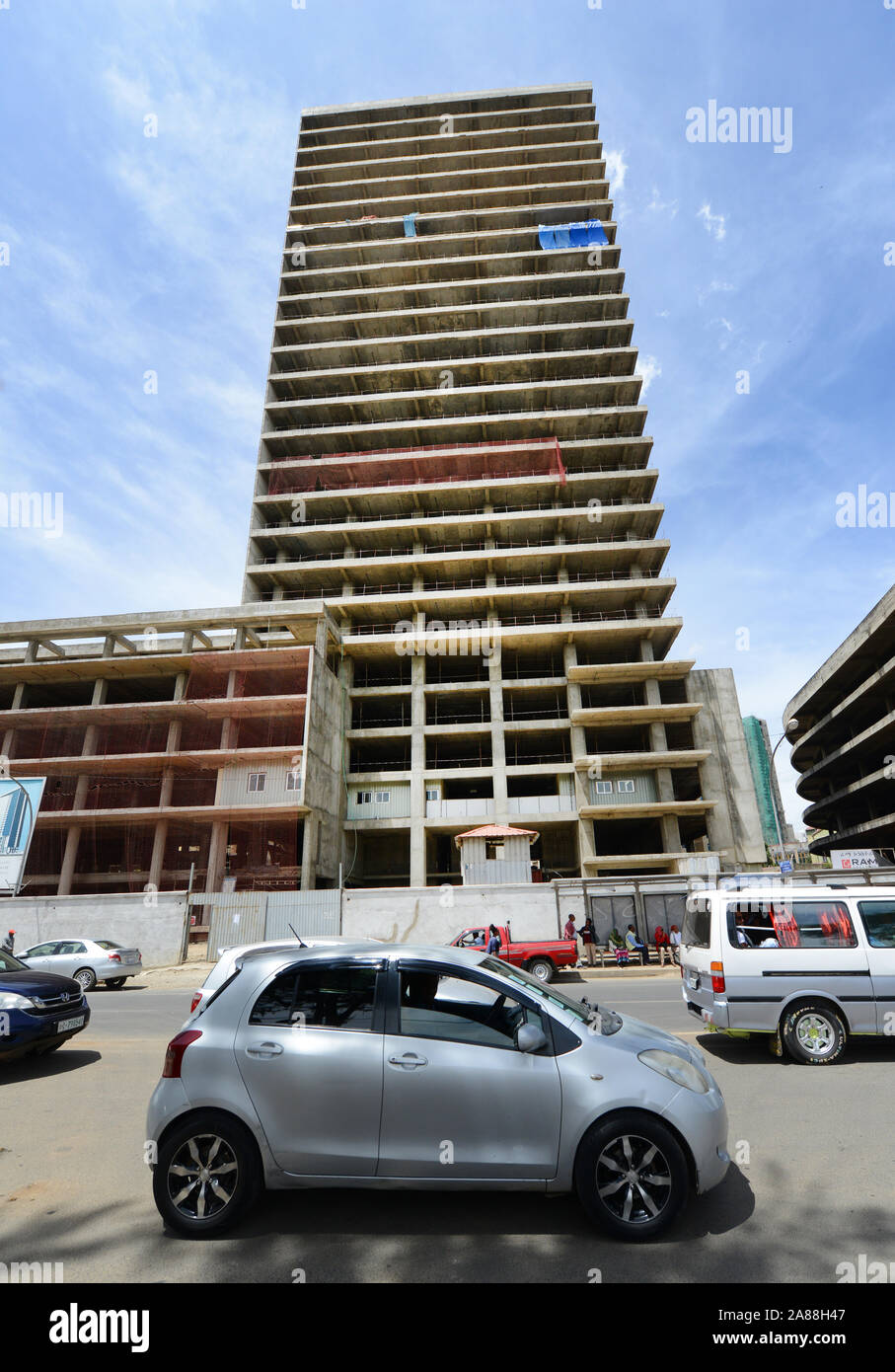 New skyscrapers under constructions in Addis Ababa's city center Stock ...
