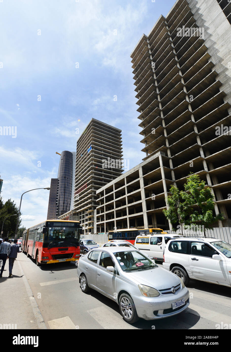 New skyscrapers under constructions in Addis Ababa's city center Stock ...