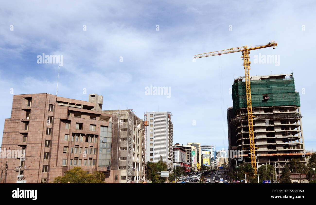 The changing skyline of Addis Ababa, Ethiopia Stock Photo - Alamy