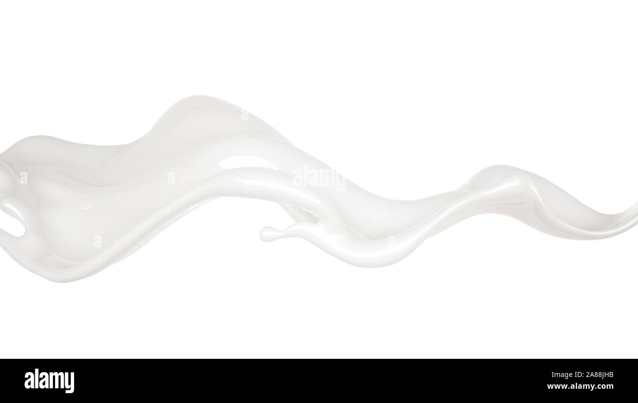 Splash of thick white liquid. 3d rendering, 3d illustration Stock Photo ...