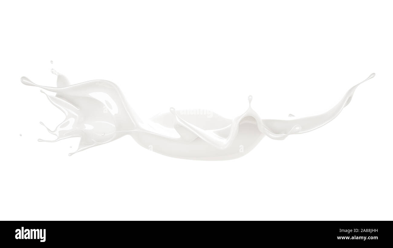 Splash of thick white liquid. 3d rendering, 3d illustration Stock Photo ...