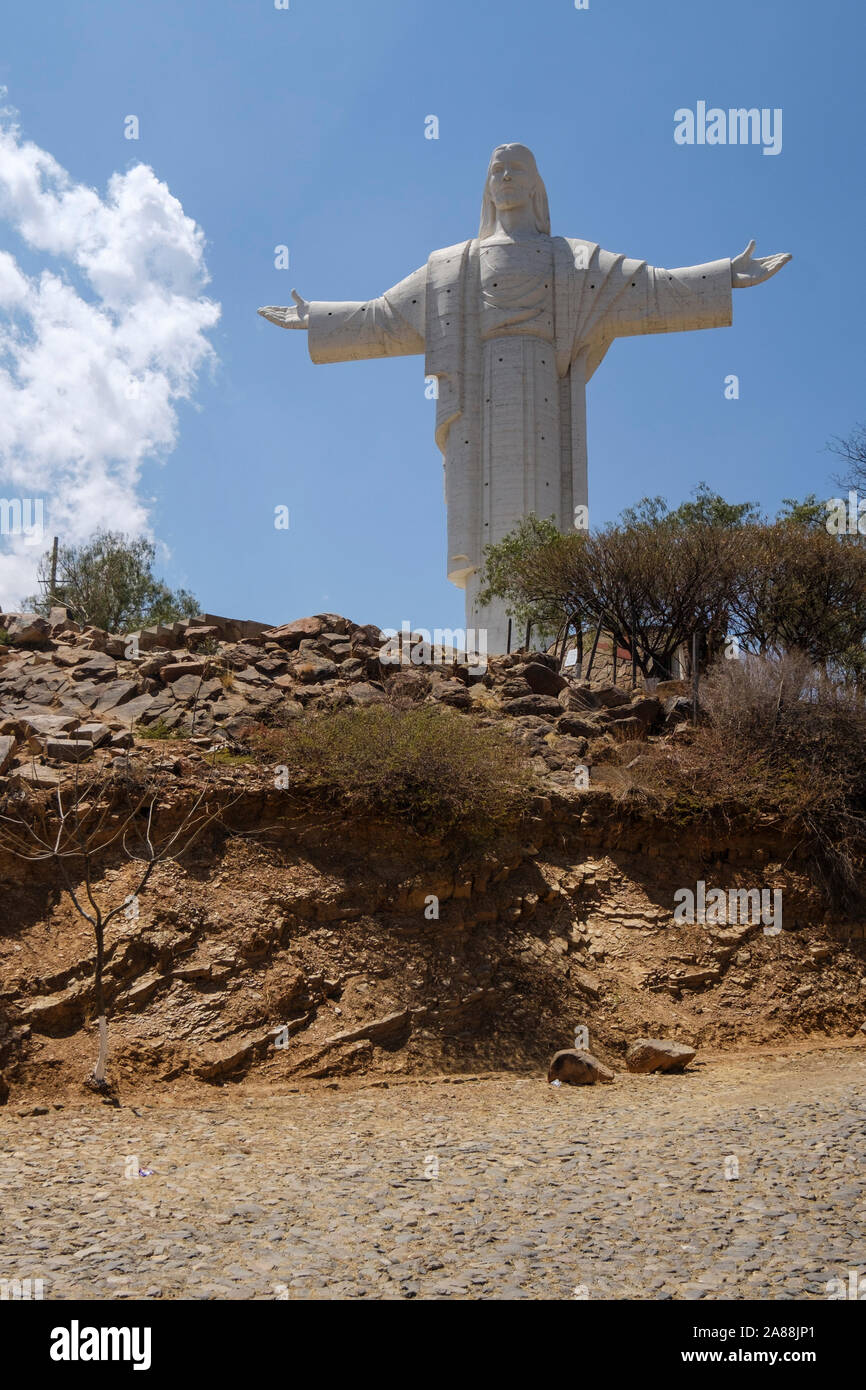 Cristo de la Concordia (or Christ the redeemer) statue on the top of ...