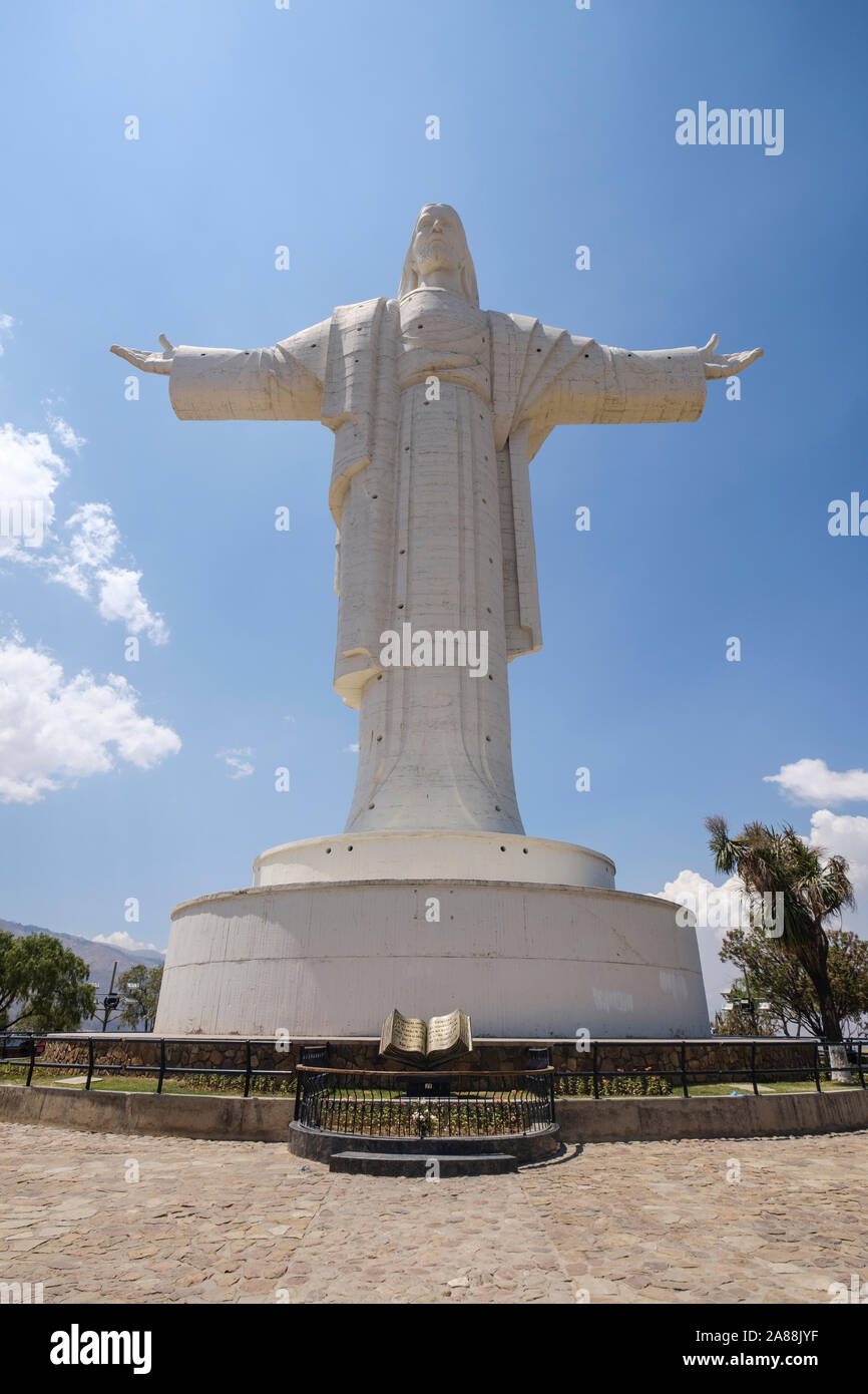 Cristo de la Concordia (or Christ the redeemer) statue on the top of ...