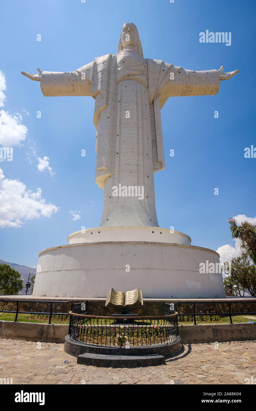 Cristo de la Concordia (or Christ the redeemer) statue on the top of ...