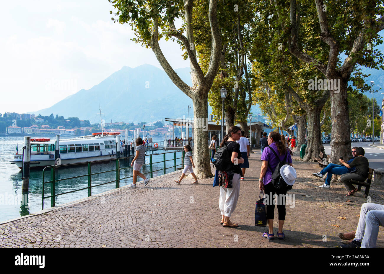 Waterfront path at Lecco in Lake Como, Lombardy Italy Europe EU Stock ...