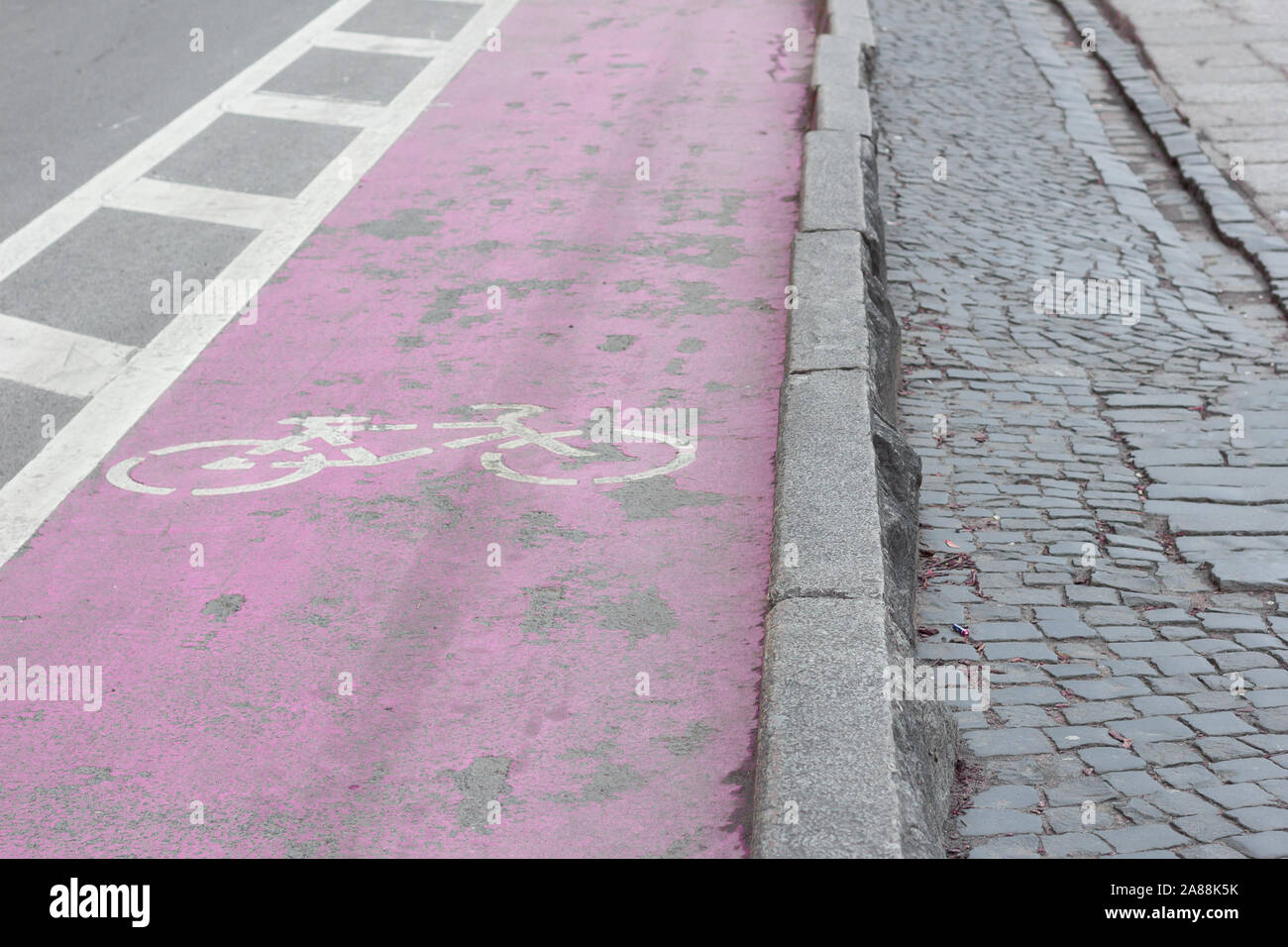 bike path and pavers. road bike sign. urban transportation traffic ...