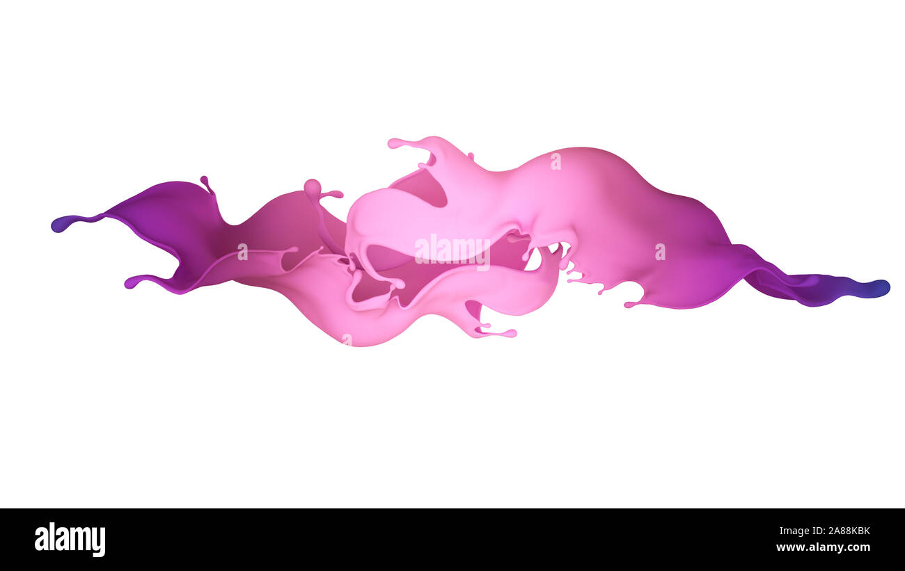 Beautiful multi-color splash of liquid . 3D illustration, 3D ...