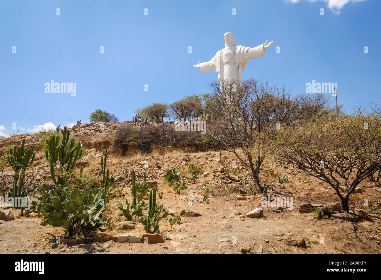 Cristo de la Concordia (or Christ the redeemer) statue on the top of ...