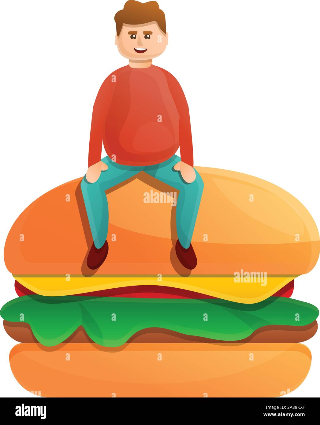 Fast food addiction icon. Cartoon of fast food addiction vector icon ...