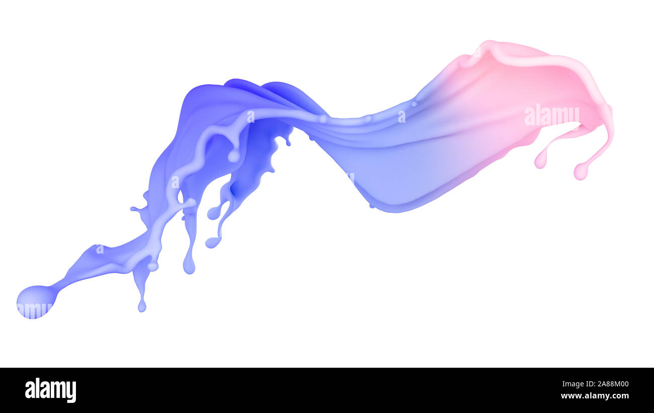Beautiful multi-color splash of liquid . 3D illustration, 3D ...