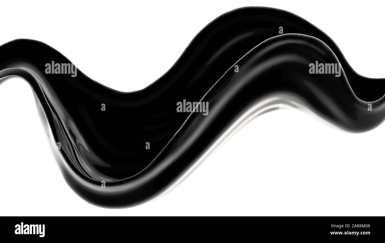 Splash of black liquid. 3d rendering, 3d illustration Stock Photo - Alamy
