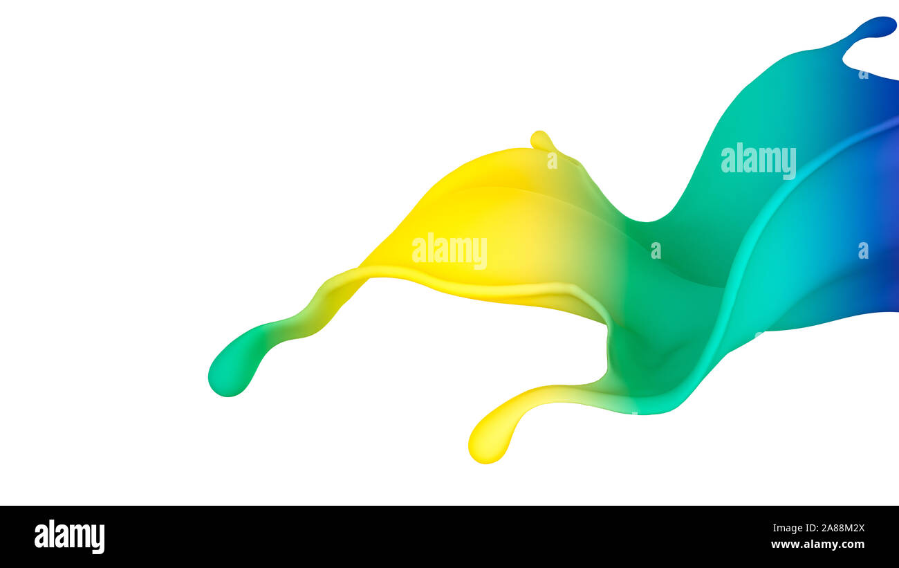 Beautiful multi-color splash of liquid . 3D illustration, 3D ...