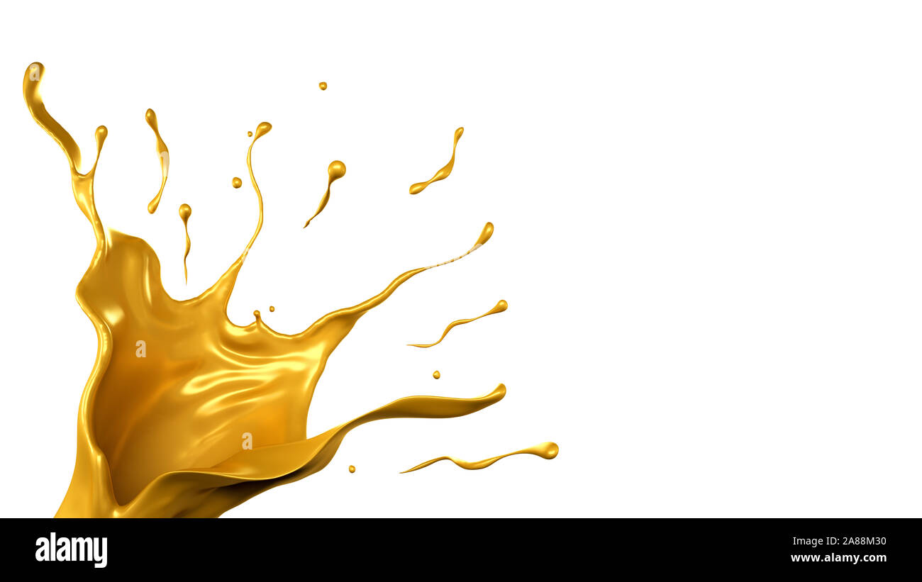 Isolated splash of caramel, 3d illustration Stock Photo - Alamy