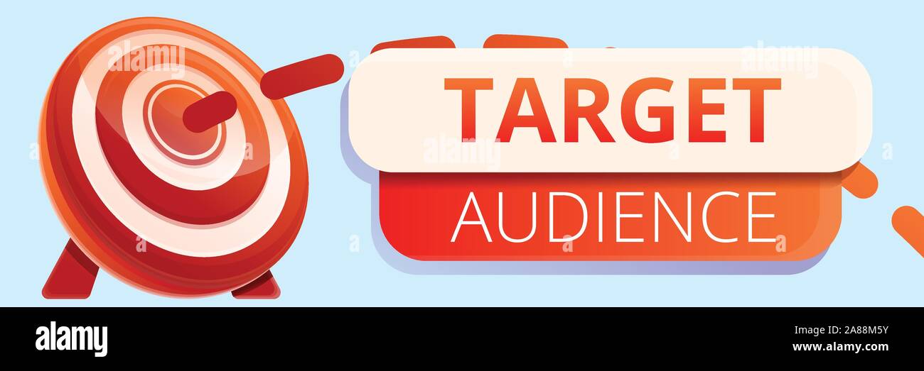 Target audience concept banner. Cartoon illustration of target audience ...