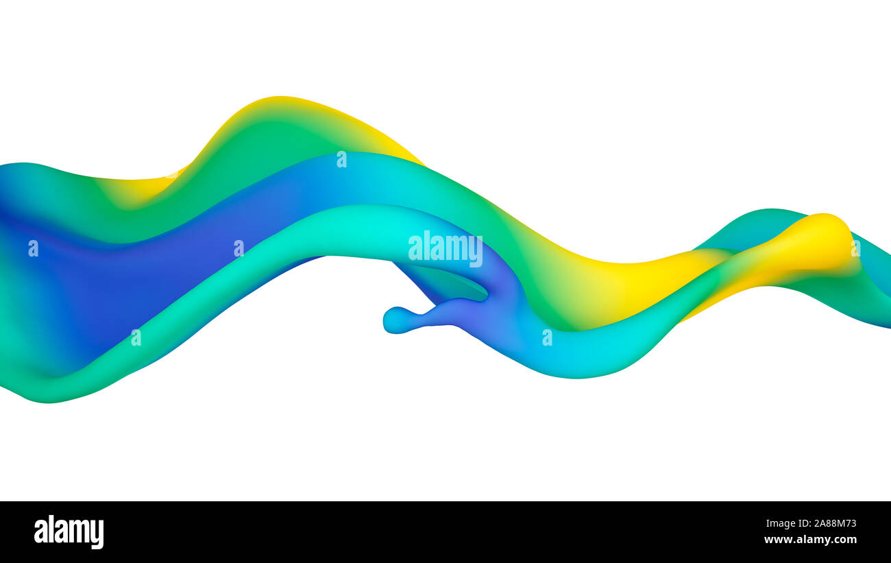Beautiful multi-color splash of liquid . 3D illustration, 3D ...
