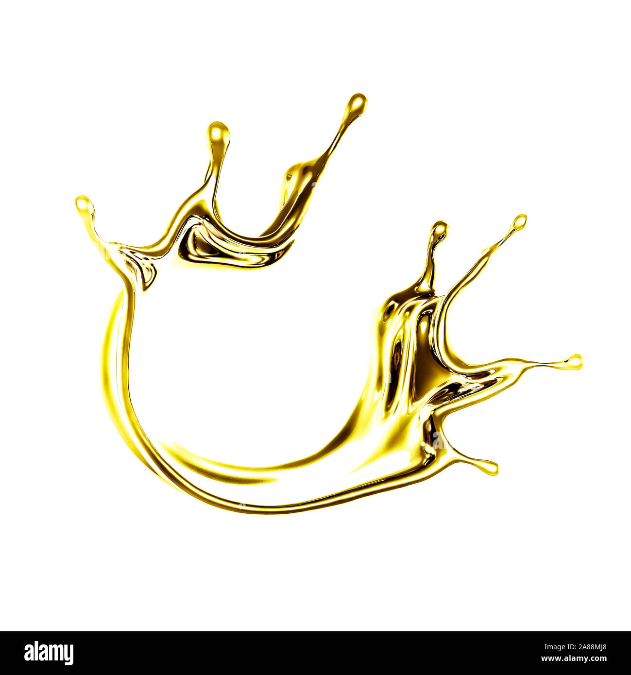 A splash of thick, golden liquid. 3d rendering, 3d illustration Stock ...