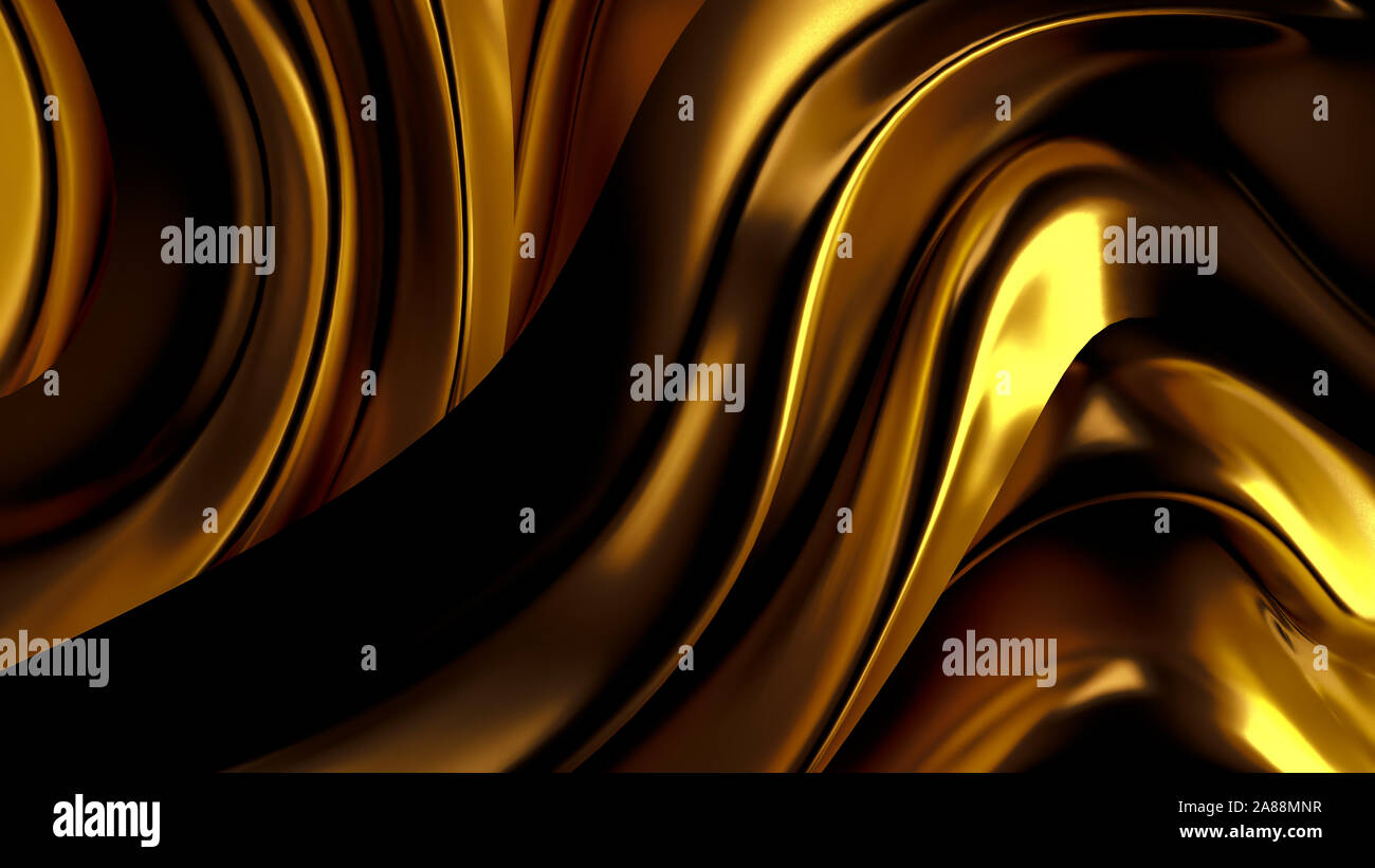 Luxury background with gold drapery fabric. 3d rendering, 3d ...