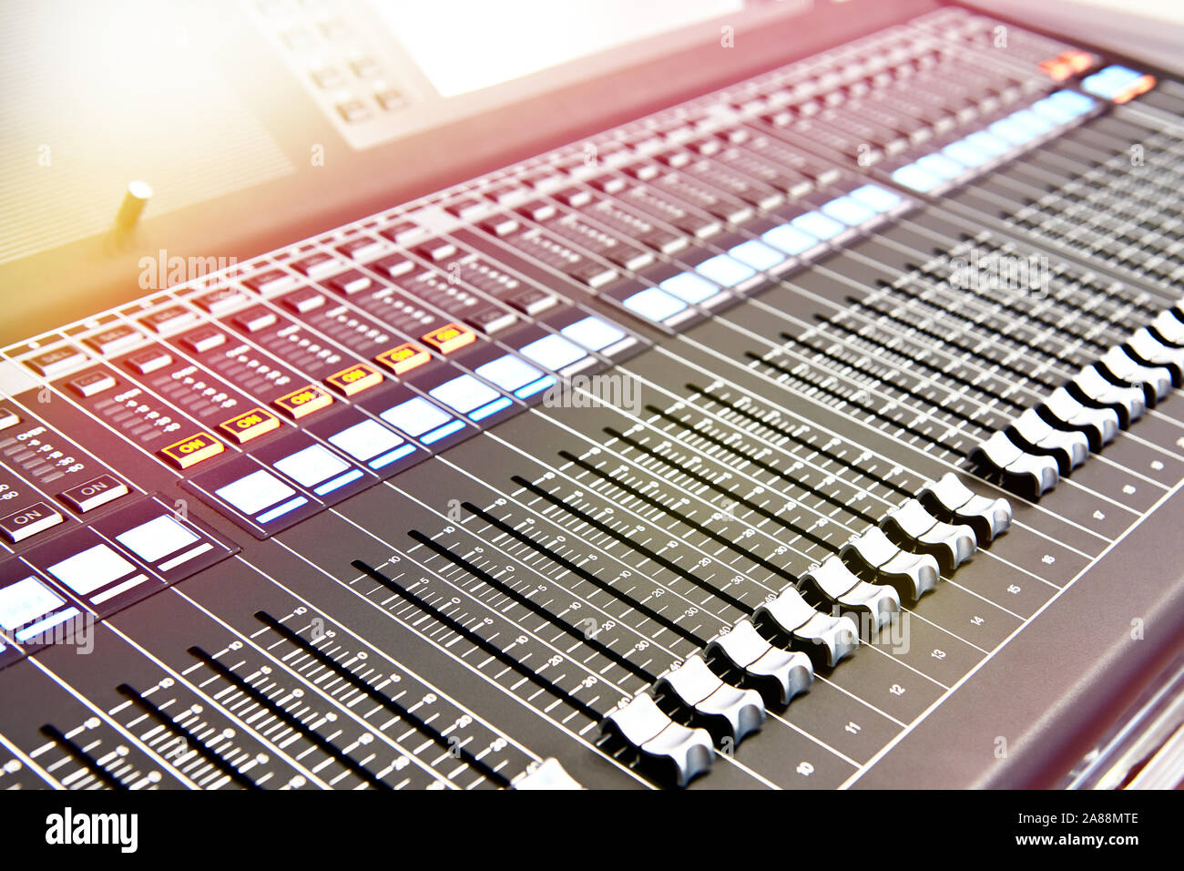 Digital professional audio mixing console Stock Photo - Alamy