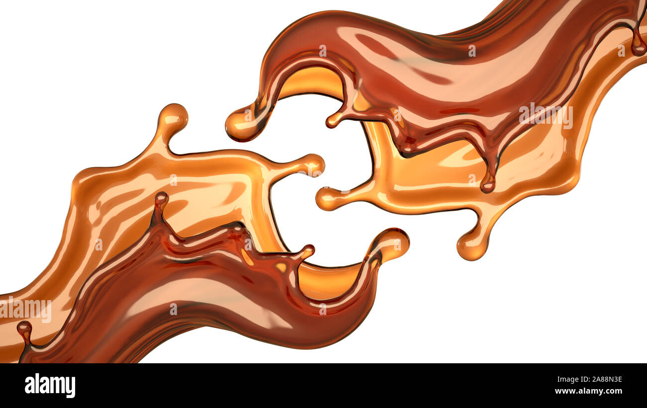 Isolated splash of tea on a white background. 3d rendering, 3d ...