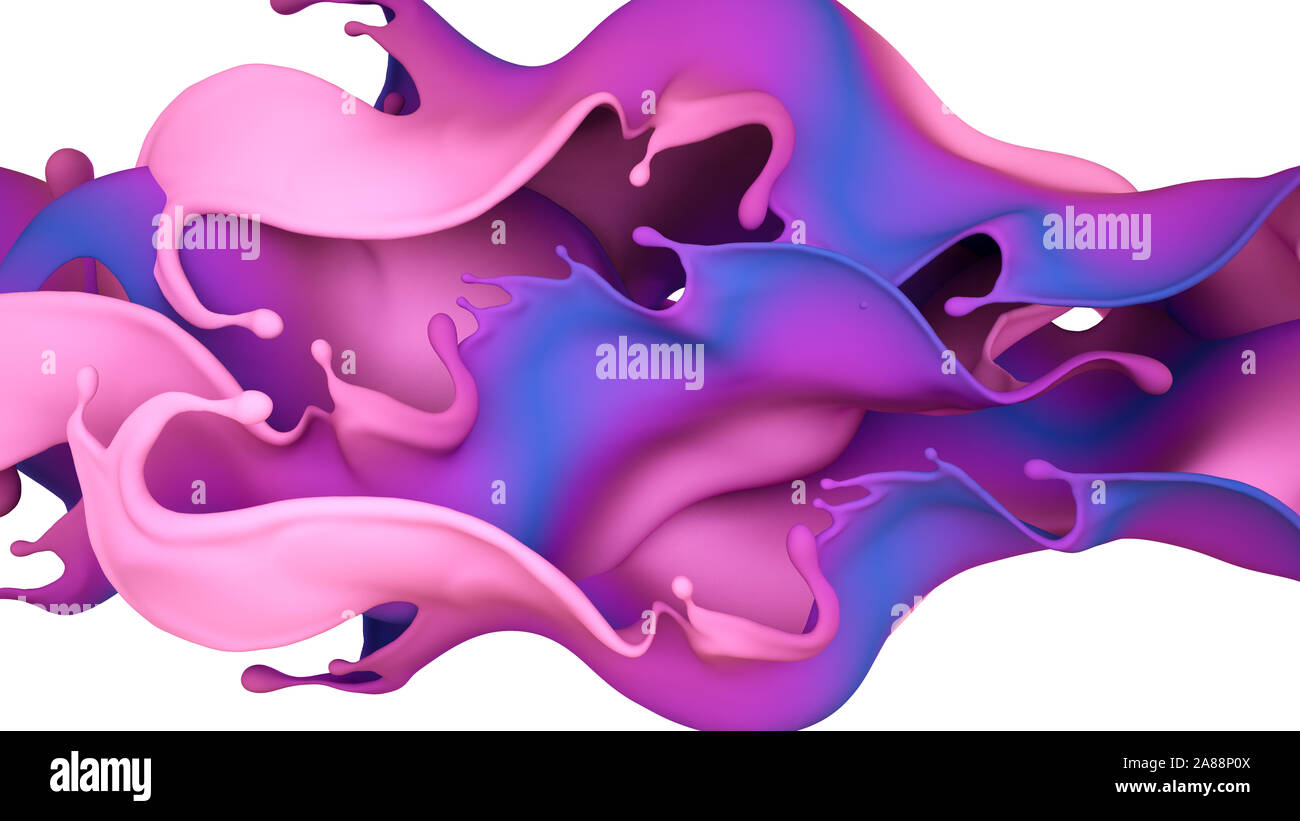 Beautiful multi-color splash of liquid . 3D illustration, 3D visualization Stock Photo - Alamy