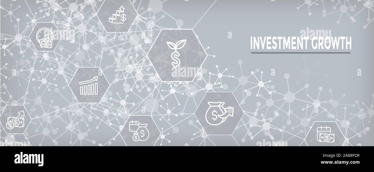 Banking, Investments and Growth Icon Set w Dollar Symbols, etc Stock ...