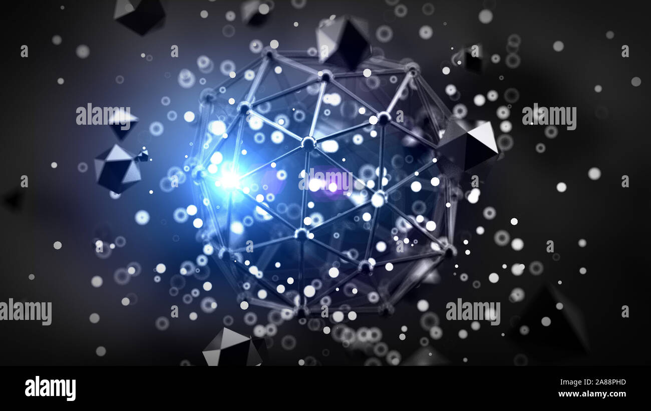 Fantastic abstract black space background. 3d rendering, 3d ...