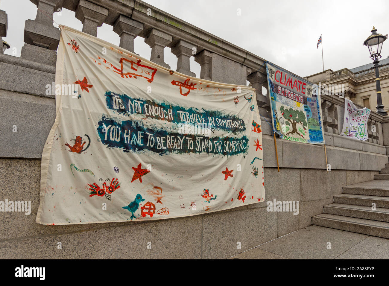 Signs and banners at Extinction Rebellion Protest Stock Photo - Alamy