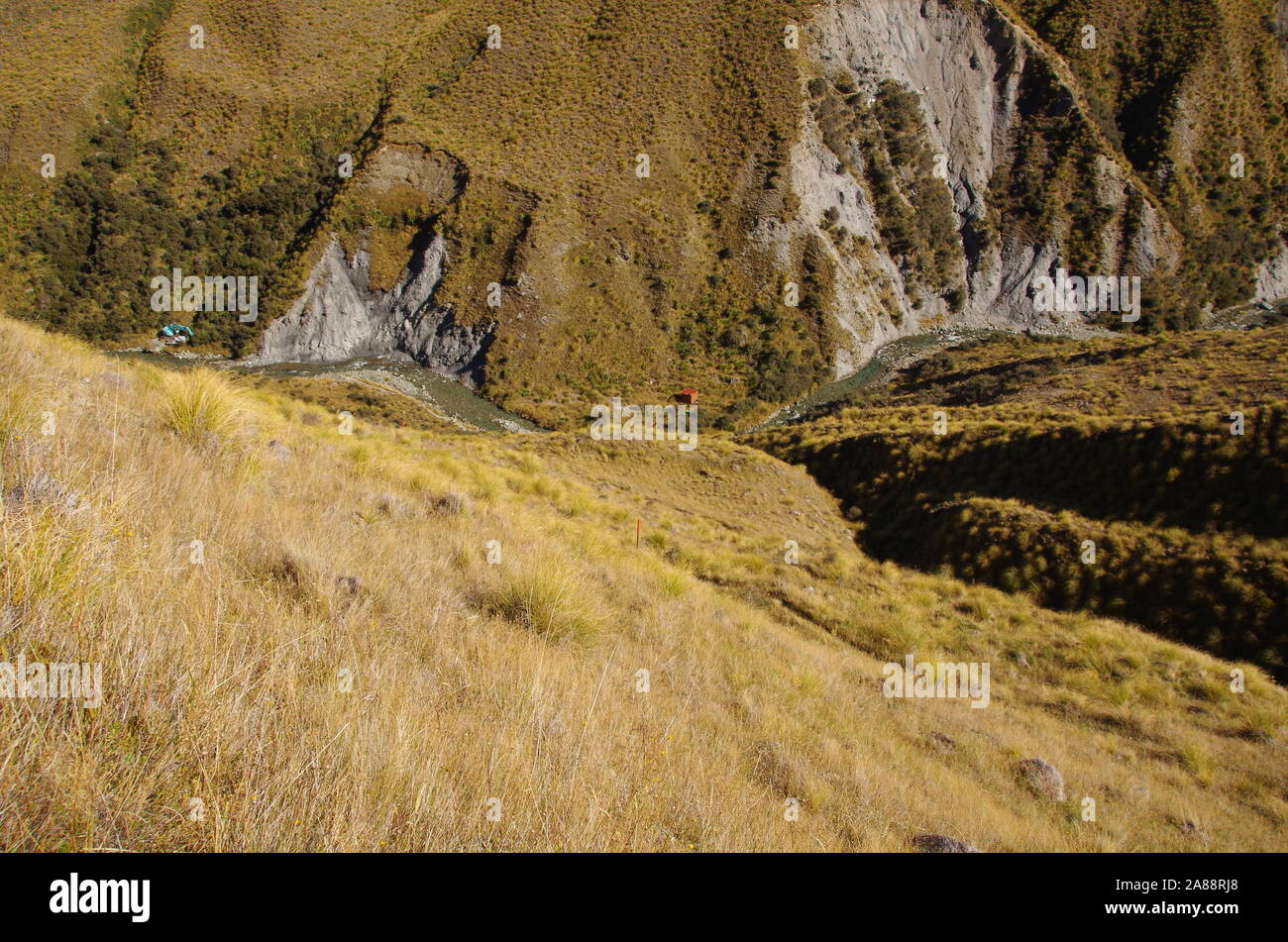 Te Araroa Trail. Motatapu Alpine Track. South Island. New Zealand Stock ...