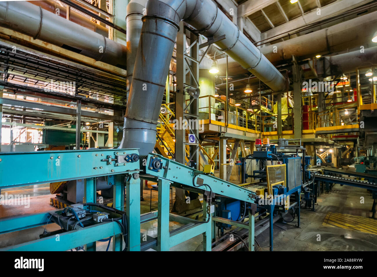 Chemical factory. Elastomer and thermoplastic production line Stock ...