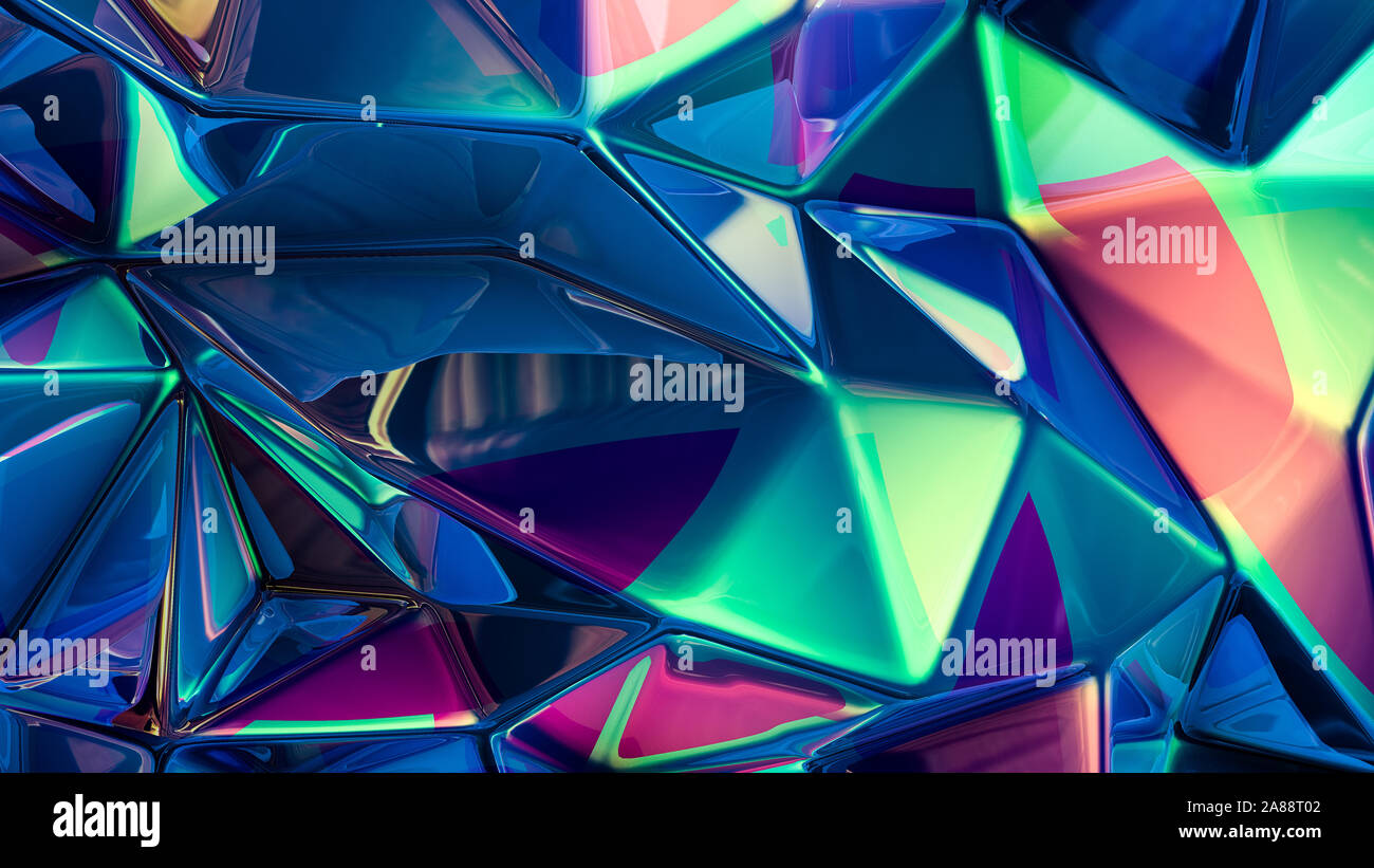 Stylish multi-color crystal background. 3d rendering 3d illustration ...