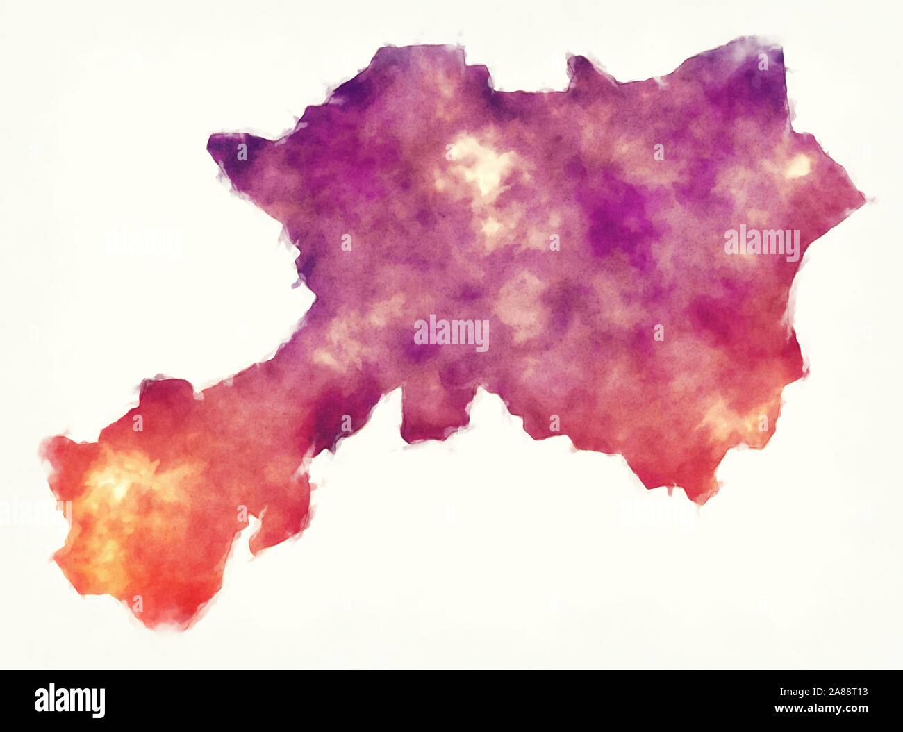 Dhamar governorate watercolor map of Yemen Stock Photo - Alamy